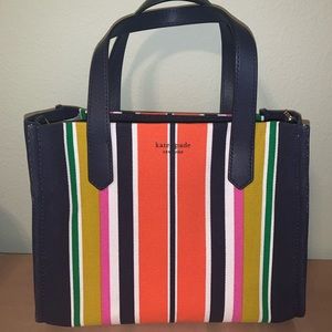 kate spade | Bags | Kate Spade Kitt Stripe Medium Satchel Parisian ...